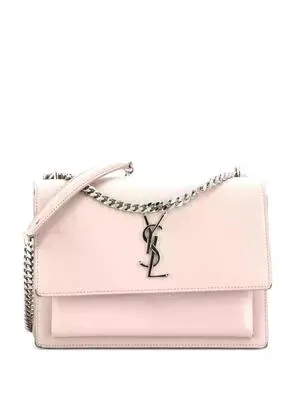 Saint Laurent Sunset Leather Medium Crossbody Bag - Neutrals