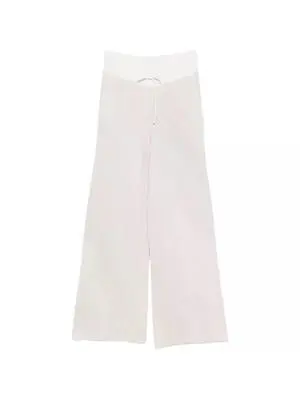 Eleventy Herringbone-knit Drawstring Straight Trousers