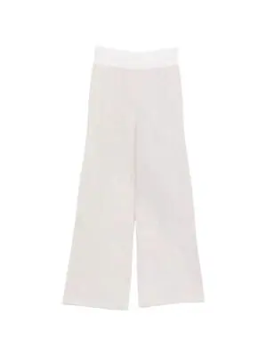Eleventy Herringbone-knit Drawstring Straight Trousers