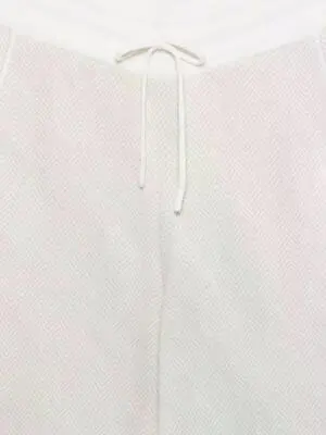 Eleventy Herringbone-knit Drawstring Straight Trousers