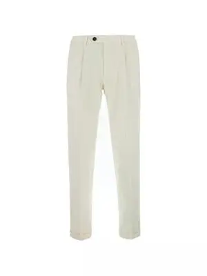 MICHAEL COAL Pleated Turn-up Trousers - Neutrals