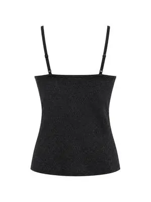MOLLY BRACKEN Butterfly-appliqué Ribbed-knit Tank Top