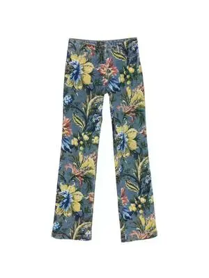 Etro Floral-print Jeans - Blue