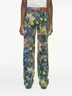 Etro Floral-print Jeans - Blue