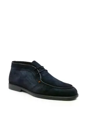 Santoni Malibu Suede Lace-up Loafers