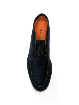 Santoni Malibu Suede Lace-up Loafers