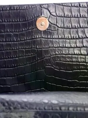Saint Laurent Classic Monogram Tassel Crocodile Embossed Leather Medium Crossbody Bag