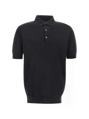FILIPPO DE LAURENTIIS Cotton Polo-shirt - Black