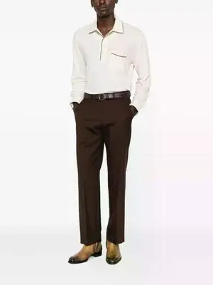 TOM FORD Piped-trim Long-sleeved Polo Shirt