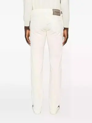 Jacob Cohen Bard Logo-patch Straight-leg Trousers - Neutrals