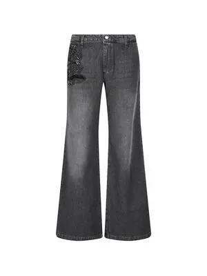 ERMANNO FIRENZE Bead-embellished Flare Jeans