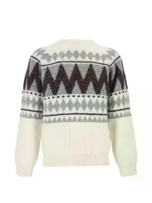 Peserico Geometric Pattern Raglan Sleeve Sweater