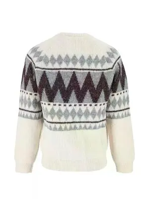 Peserico Geometric Pattern Raglan Sleeve Sweater