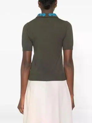 N°21 Embroidered-collar Polo Shirt