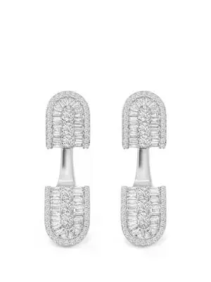 U LOS ANGELES 18k White Gold Diamond Floating Earrings