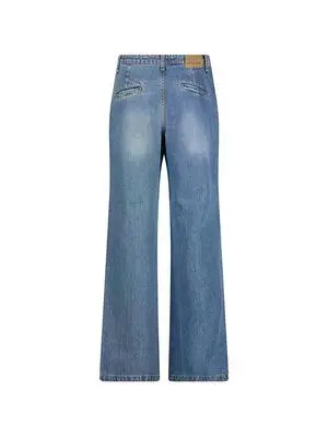 ERMANNO FIRENZE Floral-embroidered Wide-leg Jeans