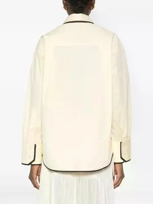 Plan C Contrast-trim Flap-pocket Cotton Shirt