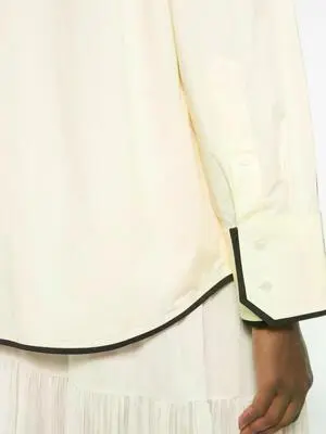 Plan C Contrast-trim Flap-pocket Cotton Shirt