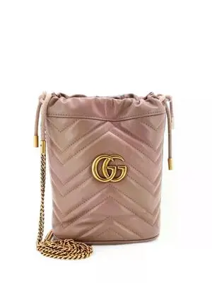 Gucci Gg Marmont Matelasse Leather Mini Bucket Bag - Neutrals