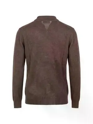 Altea Button-fastening Long-sleeve Polo Shirt - Brown