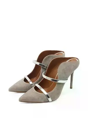 MALONE SOULIERS Suede Maureen Curved-strap Mules