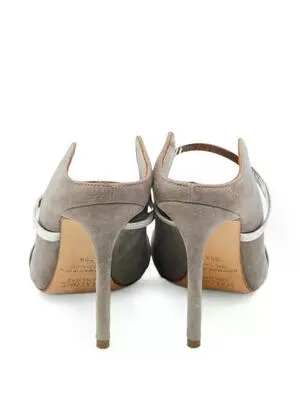 MALONE SOULIERS Suede Maureen Curved-strap Mules