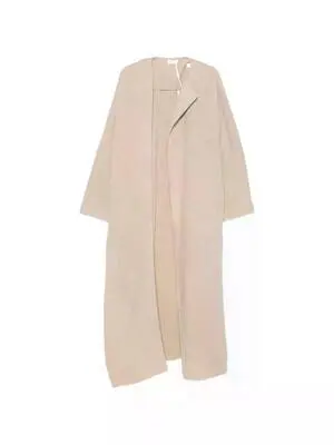 RUOHAN Raas Collarless Open-front Coat - Neutrals