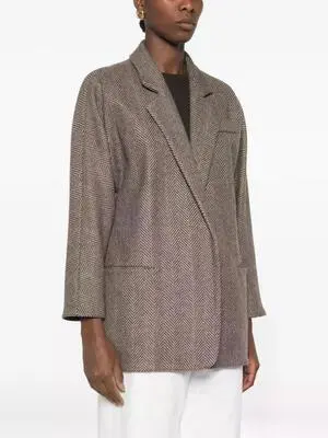 Dusan Herringbone Pattern Notch Lapel Jacket