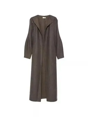 RUOHAN Perim Notched-lapels Open-front Coat - Brown