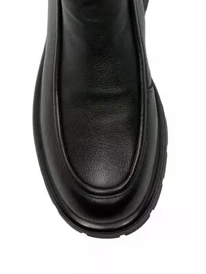 LINDA BAUMANN Leather Ankle Boots - Black