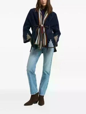 BAZAR DELUXE Fringe-trim Belted Coat