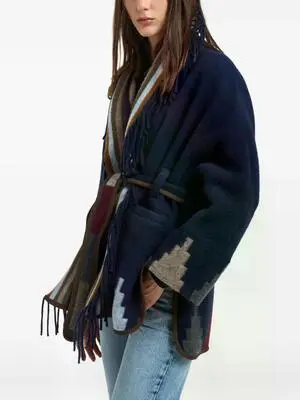 BAZAR DELUXE Fringe-trim Belted Coat