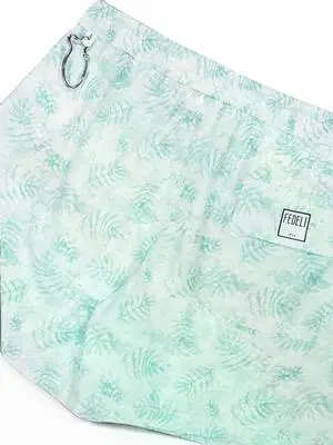 Fedeli Leaf-print Swim Shorts