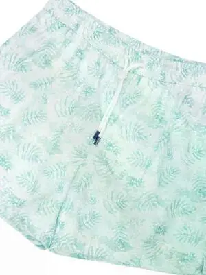 Fedeli Leaf-print Swim Shorts - White