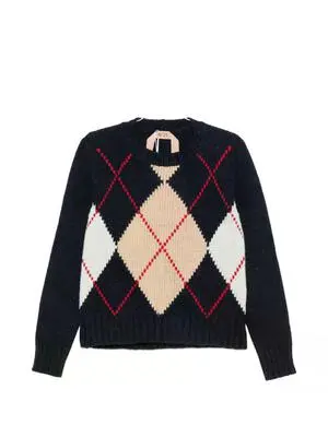 N°21 Argyle Knit Sweater - Blue