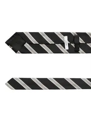 LARDINI Diagonal-stripe Neck Ties - Black
