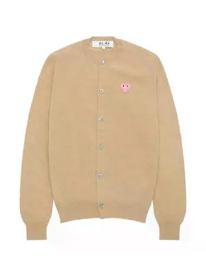 Play Comme Des Garcon Heart-patch Cardigan - Brown