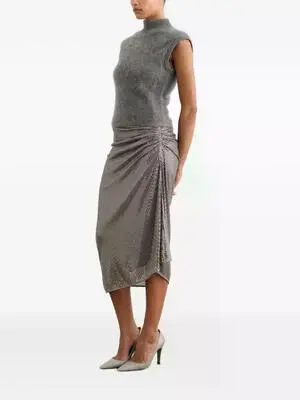 TOCCIN Raelynn Sequin-embellished Draped Skirt