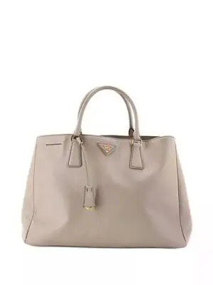 Prada Prada Saffiano Leather Open Tote Bag Grey