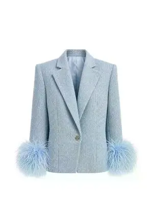 BRONX AND BRONCO Feather-trim Tweed Jacket