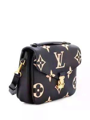 LOUIS VUITTON Bicolor Monogram Empreinte Giant Pochette Metis Crossbody Bag - Black