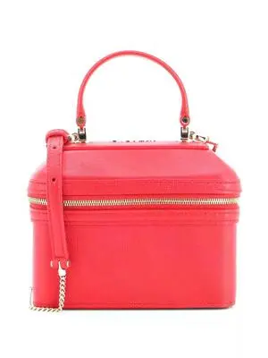 BVLGARI Serpenti Forever Top Handle Convertible Vanity Leather Small Satchel - Red
