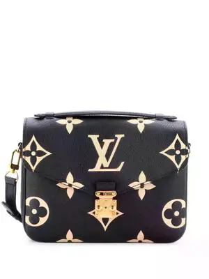 LOUIS VUITTON Pochette Metis Bicolor Monogram Empreinte Giant Crossbody Bag - Black