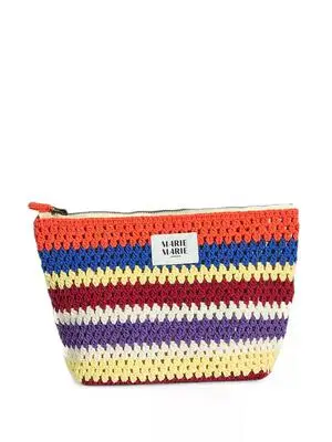 MARIE MARIE AMSTERDAM Crochet Striped Pouch - Orange