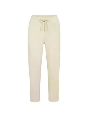 JUVIA Ellis Drawstring Rolled-cuff Track Pants - Neutrals
