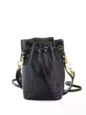 Fendi Mon Tresor Zucca Embossed Leather Mini Bucket Bag