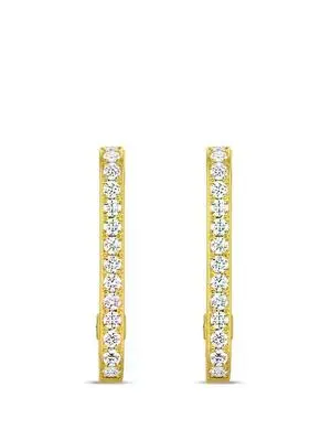 LEIGH MAXWELL Diamond Flower Hoop Earrings - Gold