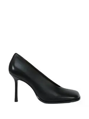 POTAMY Square-toe Leather Pumps - Black