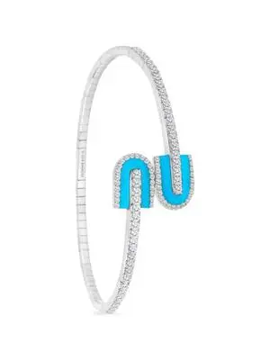 U LOS ANGELES U LOS ANGELES U Duo Diamond And Turquoise Bangle