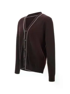 Eleventy Piping-detail Ribbed-trim Cardigan